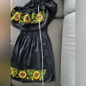 Dresses | Embroidered Off The Shoulder Elastic Waist Dress | Poshmark